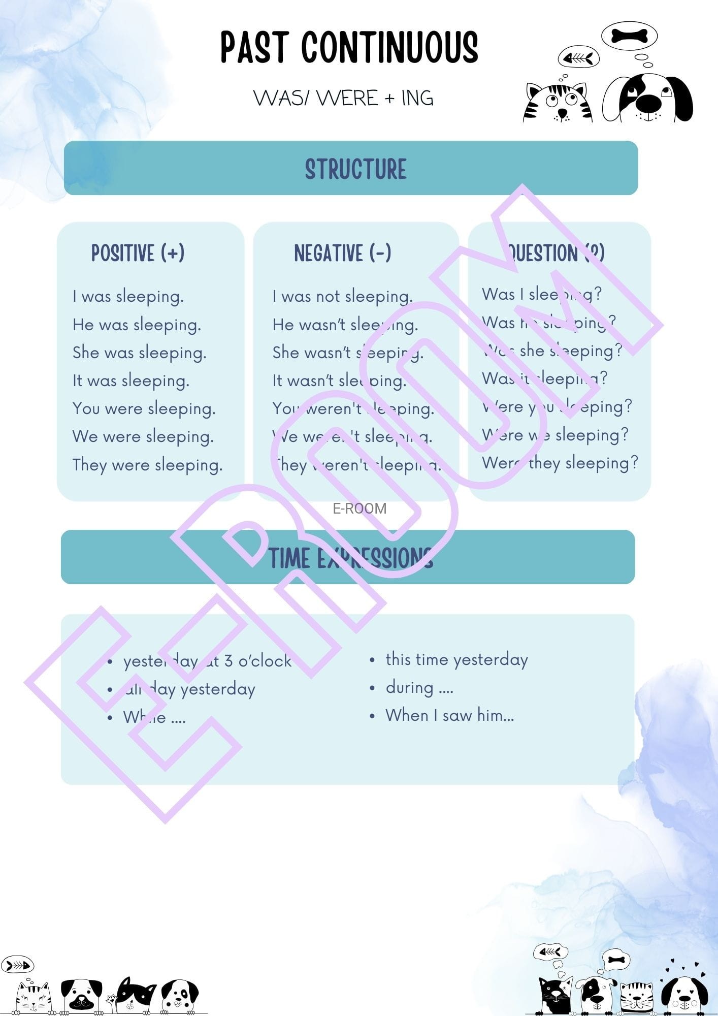PAST CONTINUOUS A2 E-Room