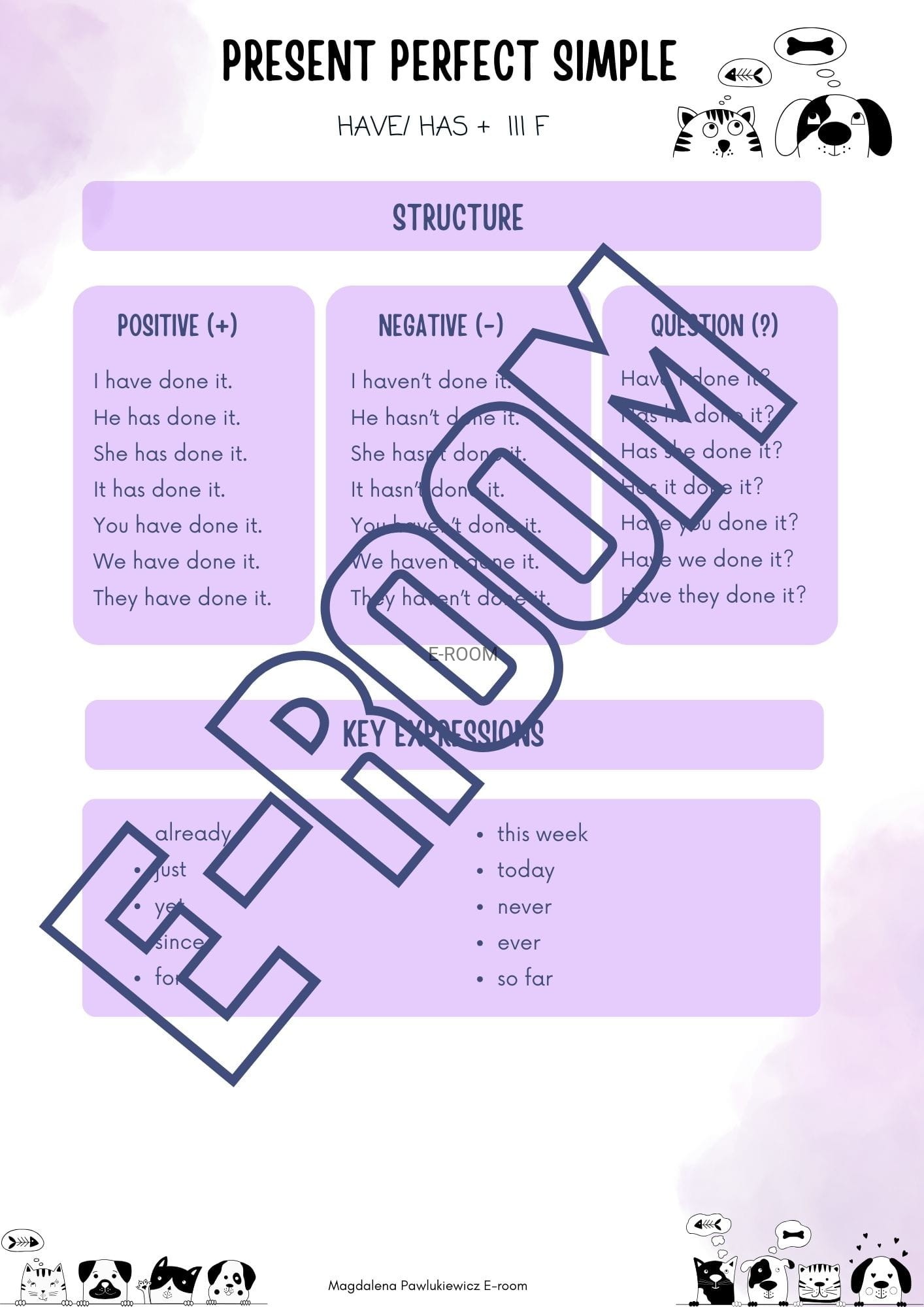 PRESENT PERFECT SIMPLE A2 E-Room